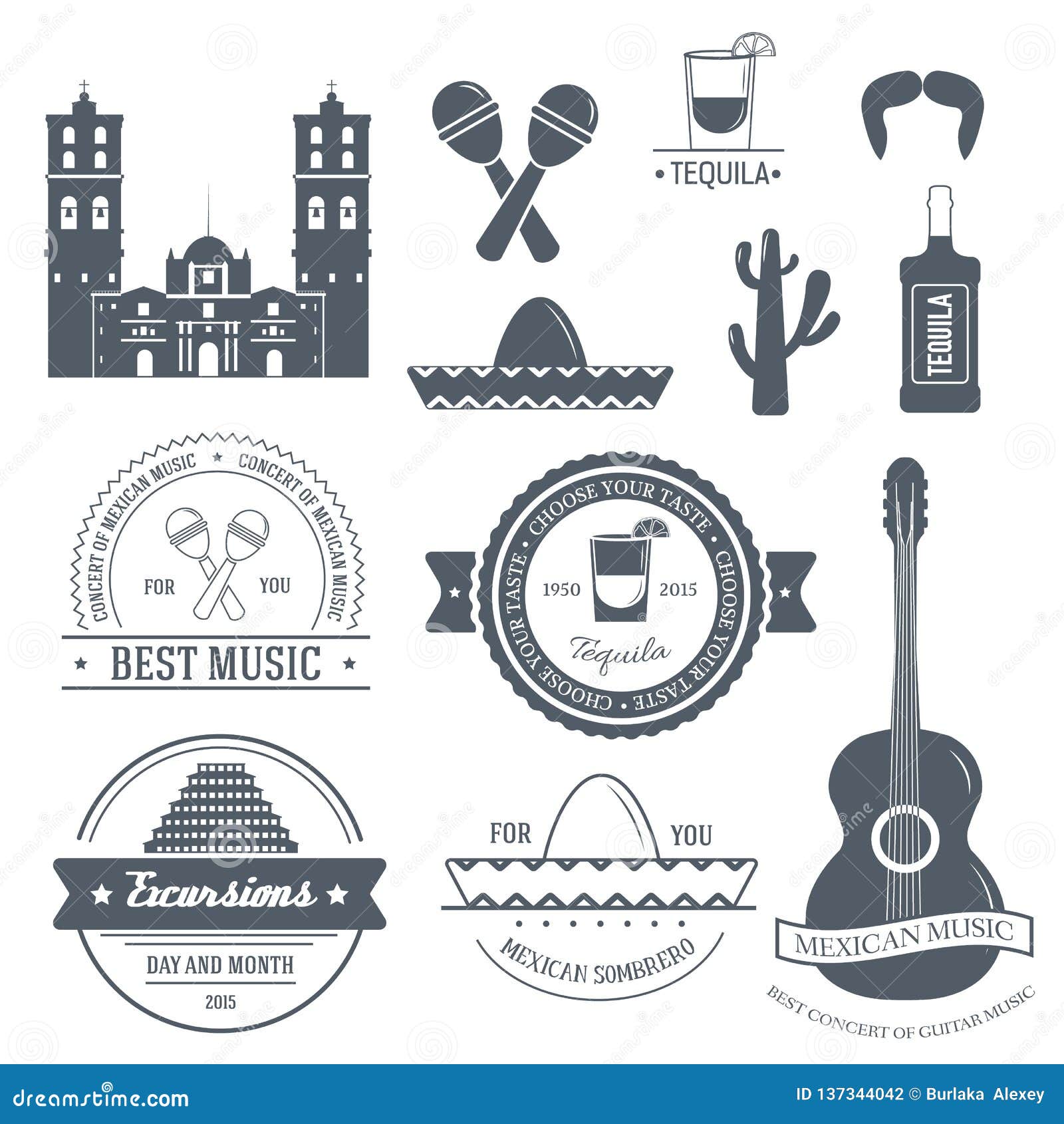 Country Mexico Label Template of Emblem Element for Your Product or ...
