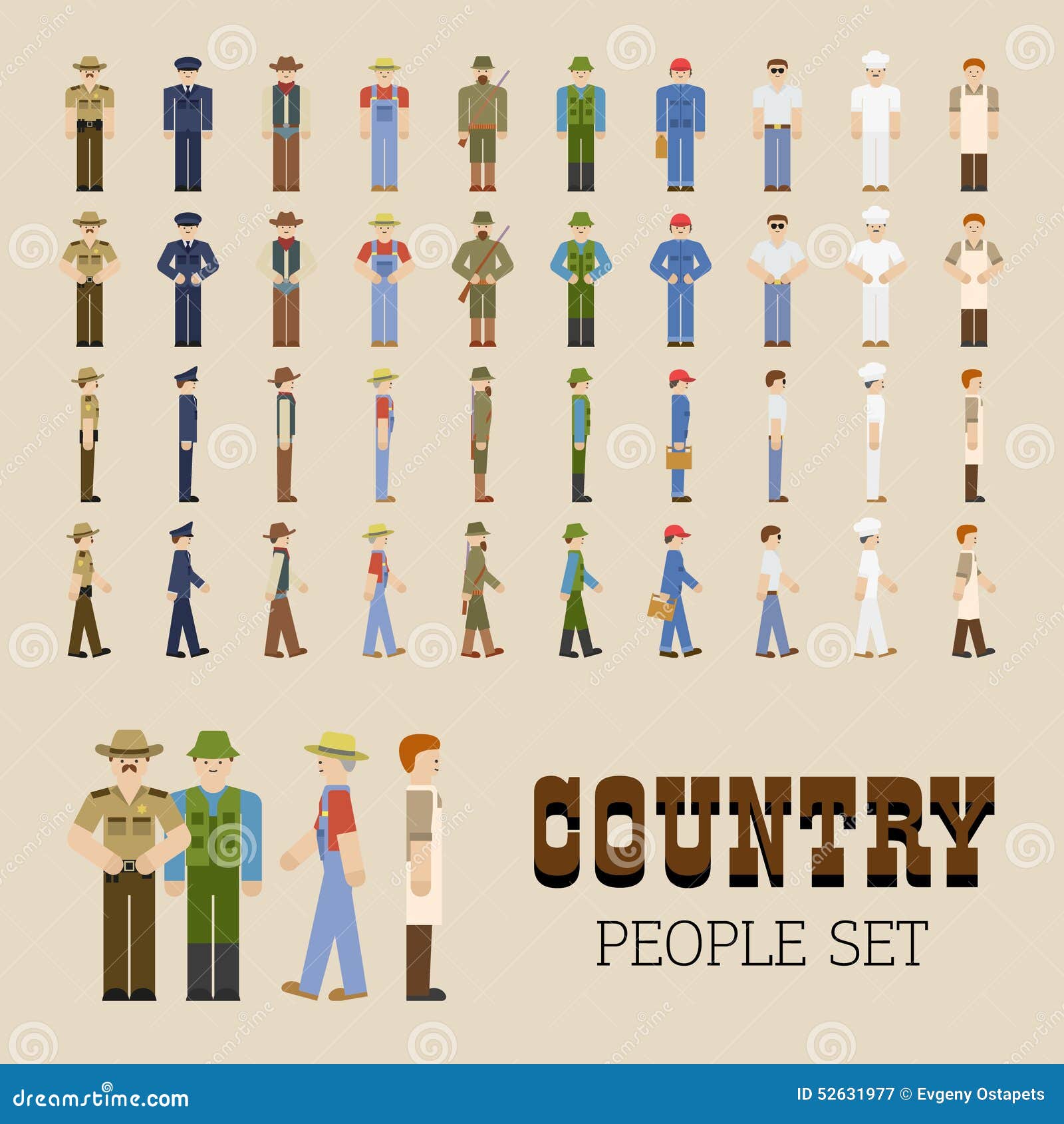 Country People Set stock vector. Illustration of rancher - 52631977