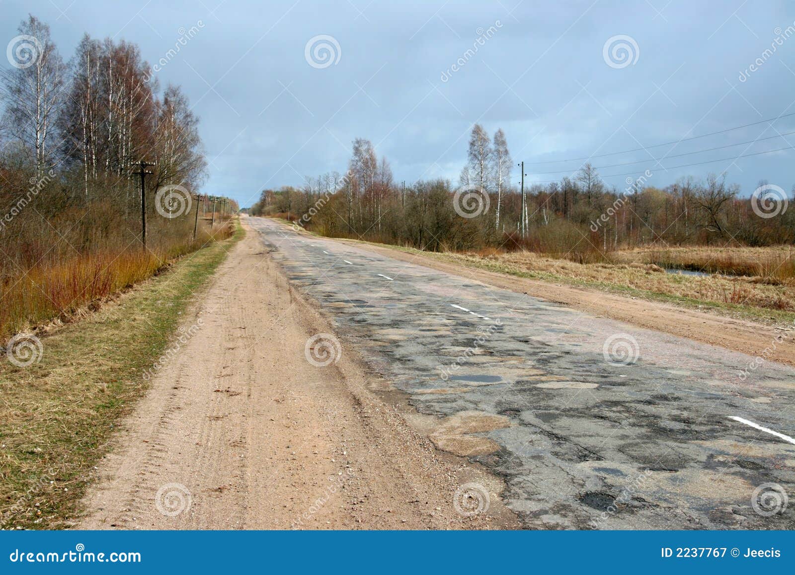 Country road stock image. Image of pied, country, pothole - 2237767
