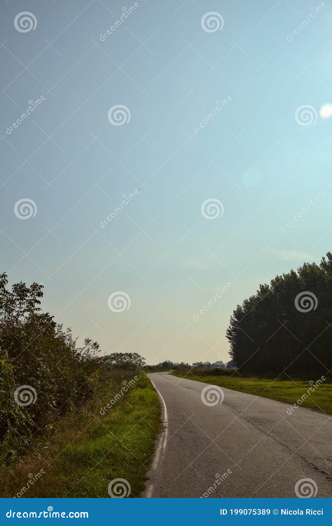 Country Road in Autumn at Noon on a Clear Day Stock Image - Image of ...