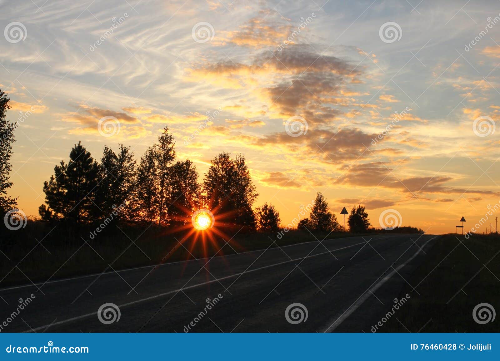 Country road stock photo. Image of light, dawn, beautiful - 76460428