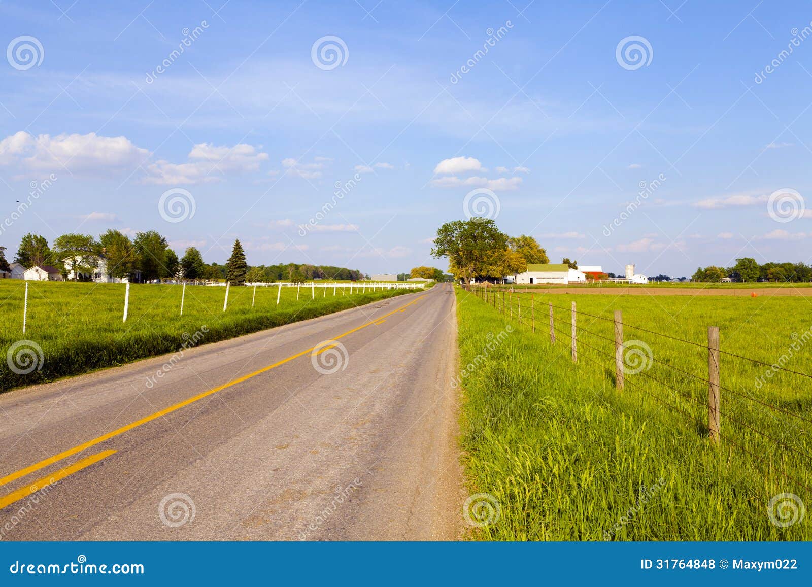 Country Road stock photo. Image of farm, dark, land, blue - 31764848