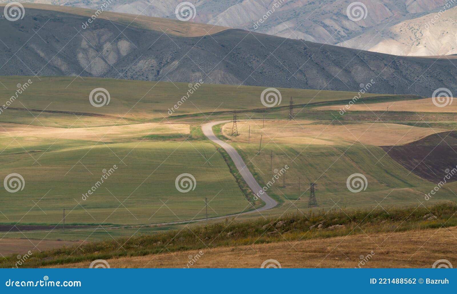 Country Road between Farm Fields Stock Photo - Image of landscape ...
