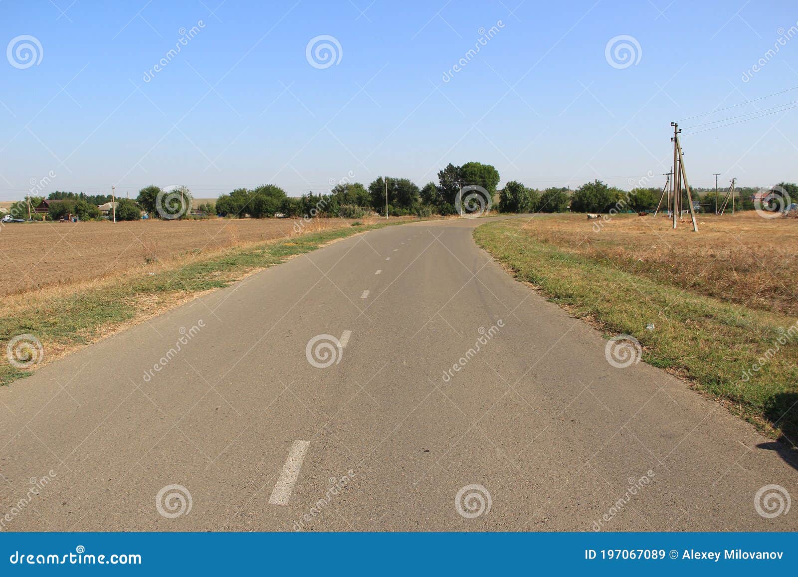 Country Road Goes into the Distance Stock Image - Image of distance ...