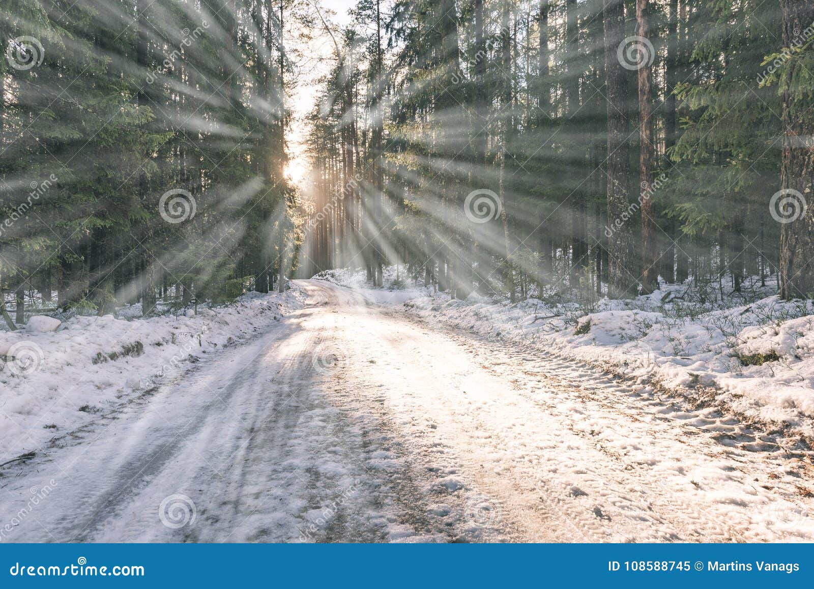 Country Road - Light Rays Effect Stock Image - Image of mist, walking ...