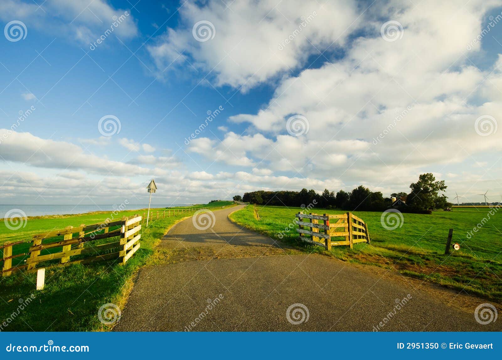 Country Road in the Netherland Stock Photo - Image of grass, lonely ...