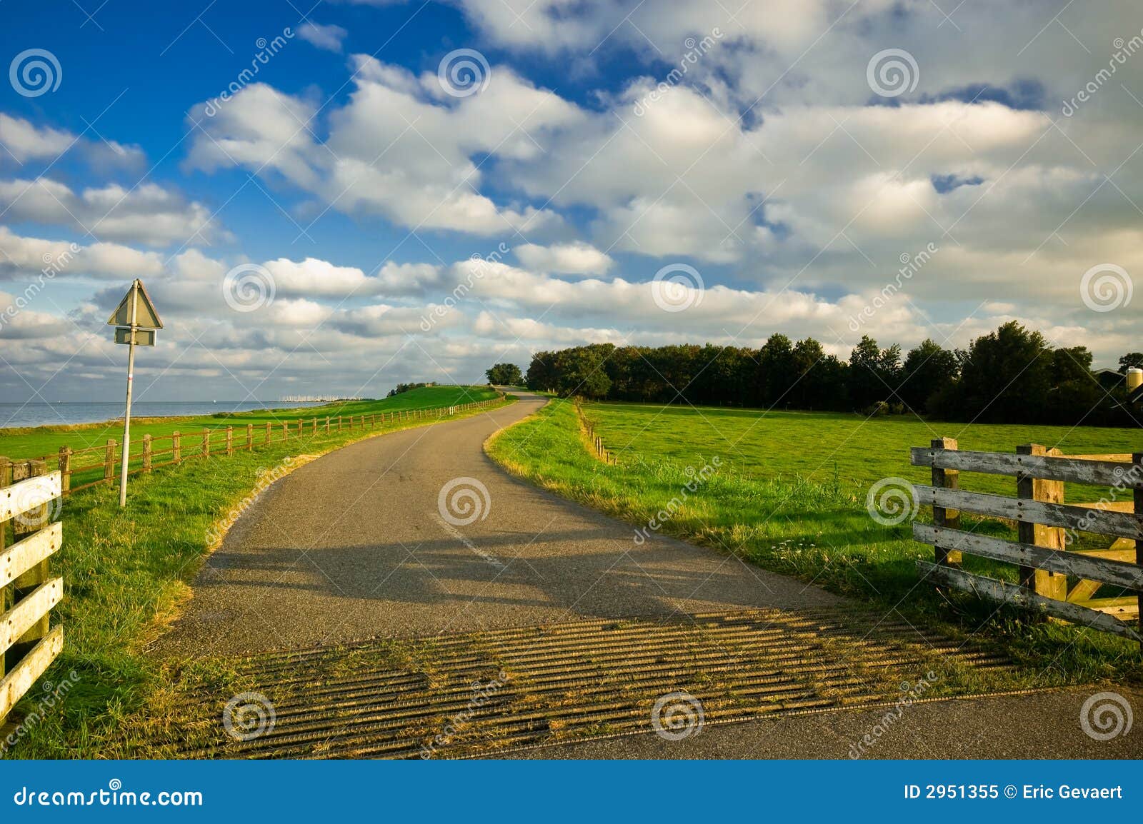 Country Road in the Netherland Stock Image - Image of cloudy, landscape ...