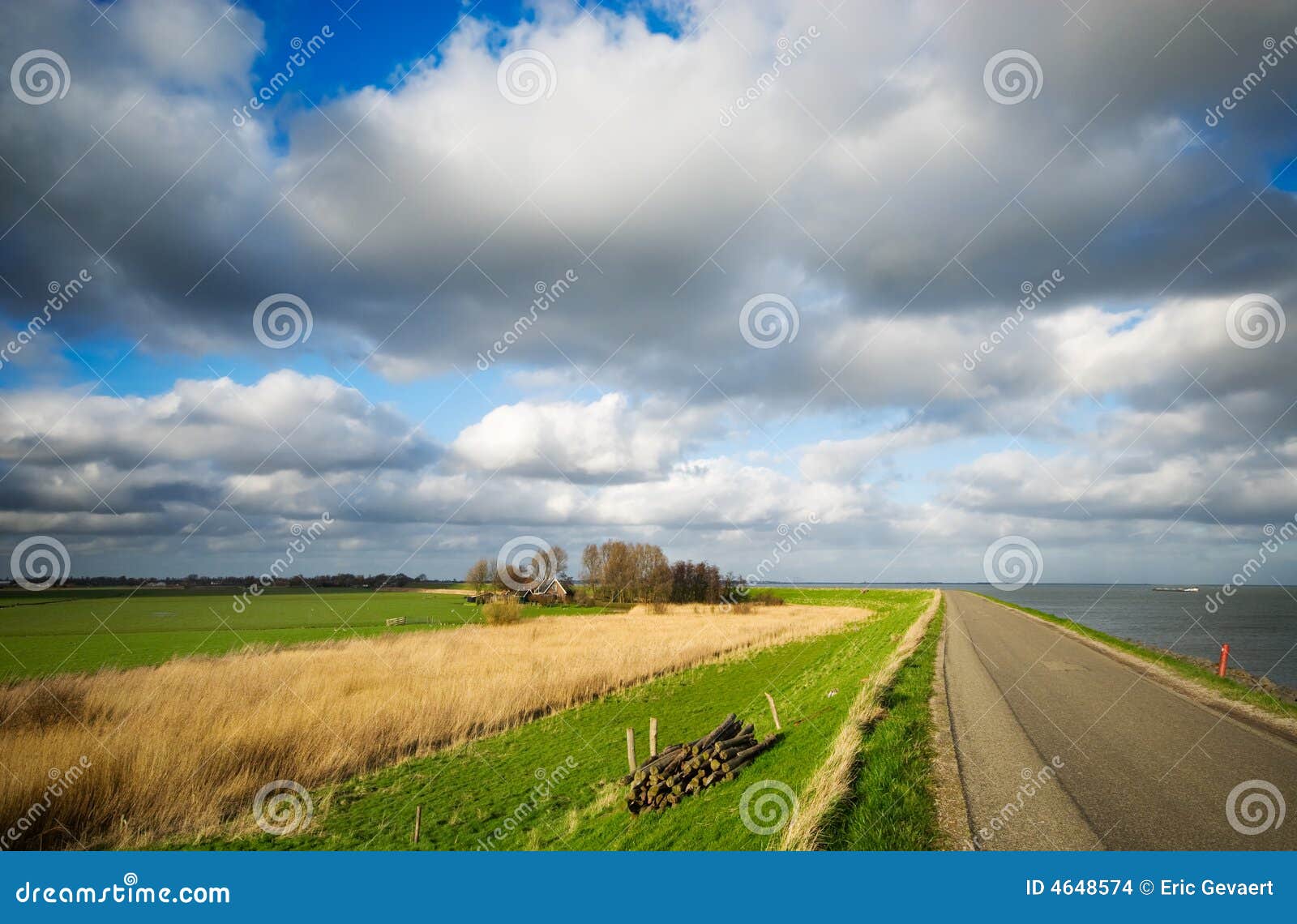 Country Road in the Netherlands Stock Photo - Image of field, highway ...