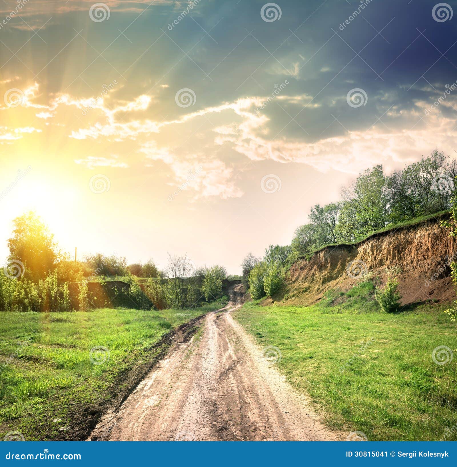 Country road and open land stock image. Image of clay - 30815041