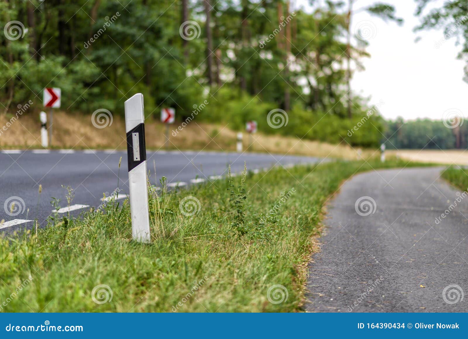 Country Road with a Sharp Turn Stock Photo - Image of guide, risky ...
