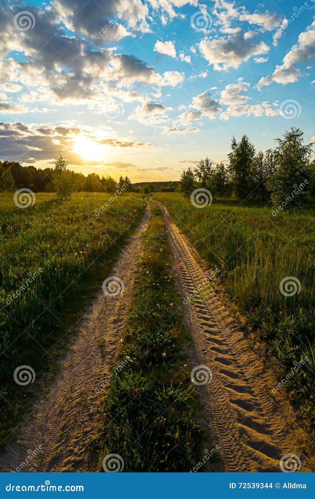 Country Road. Sunset stock photo. Image of route, agriculture - 72539344