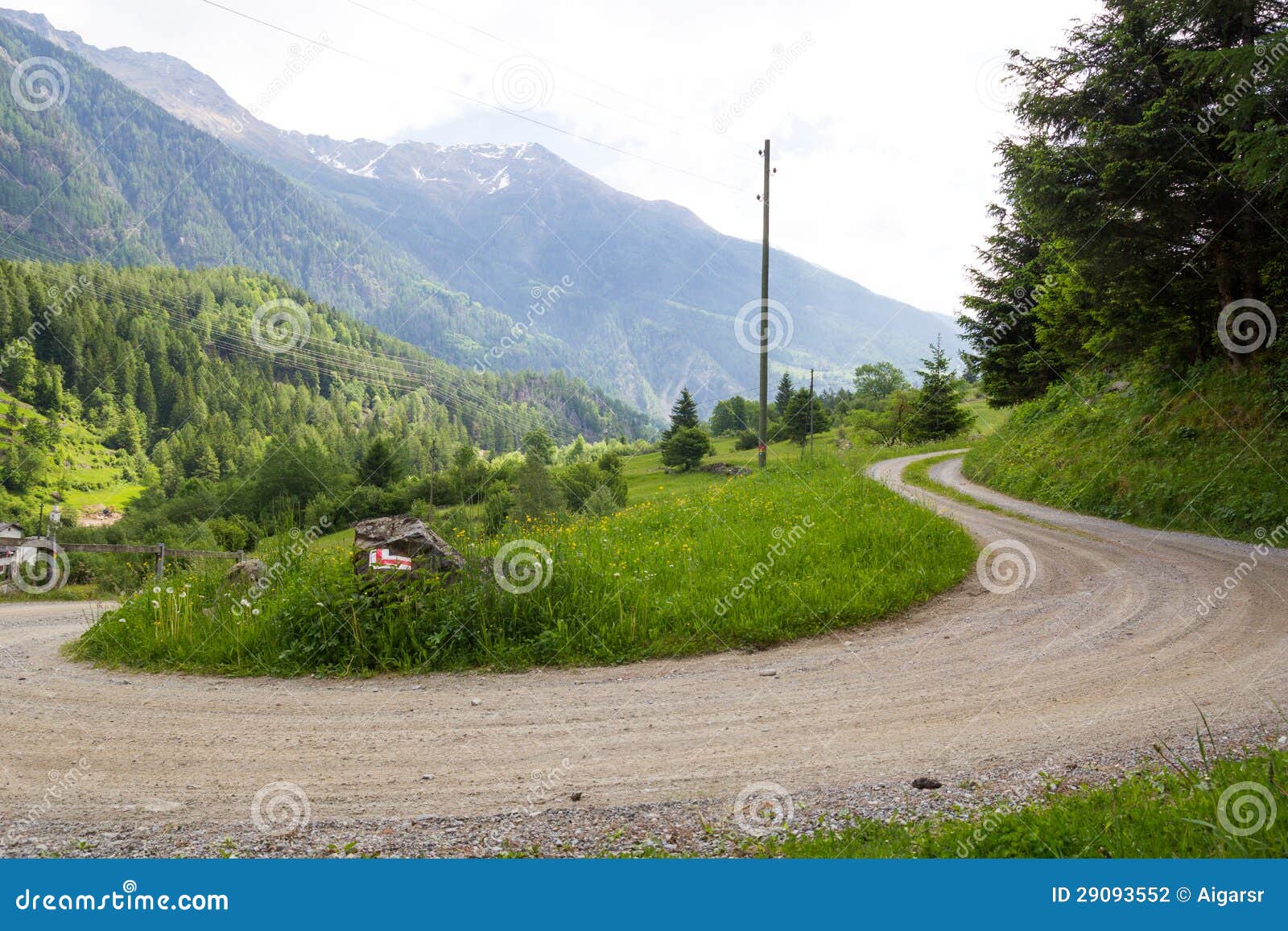 A Country Road in the Swiss Alps Stock Photo - Image of outdoor, rock ...
