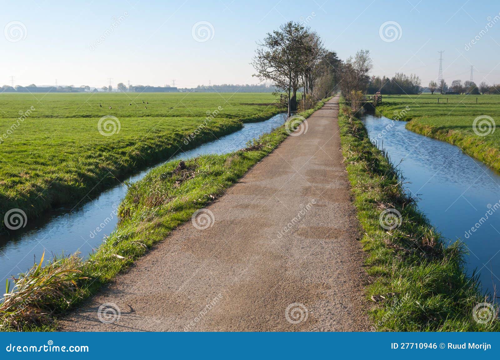 Country Road Between Two Ditches Royalty Free Stock Image - Image: 27710946
