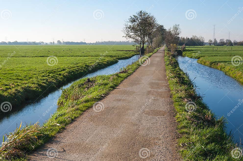 Country Road between Two Ditches Stock Photo - Image of grass, autumn ...
