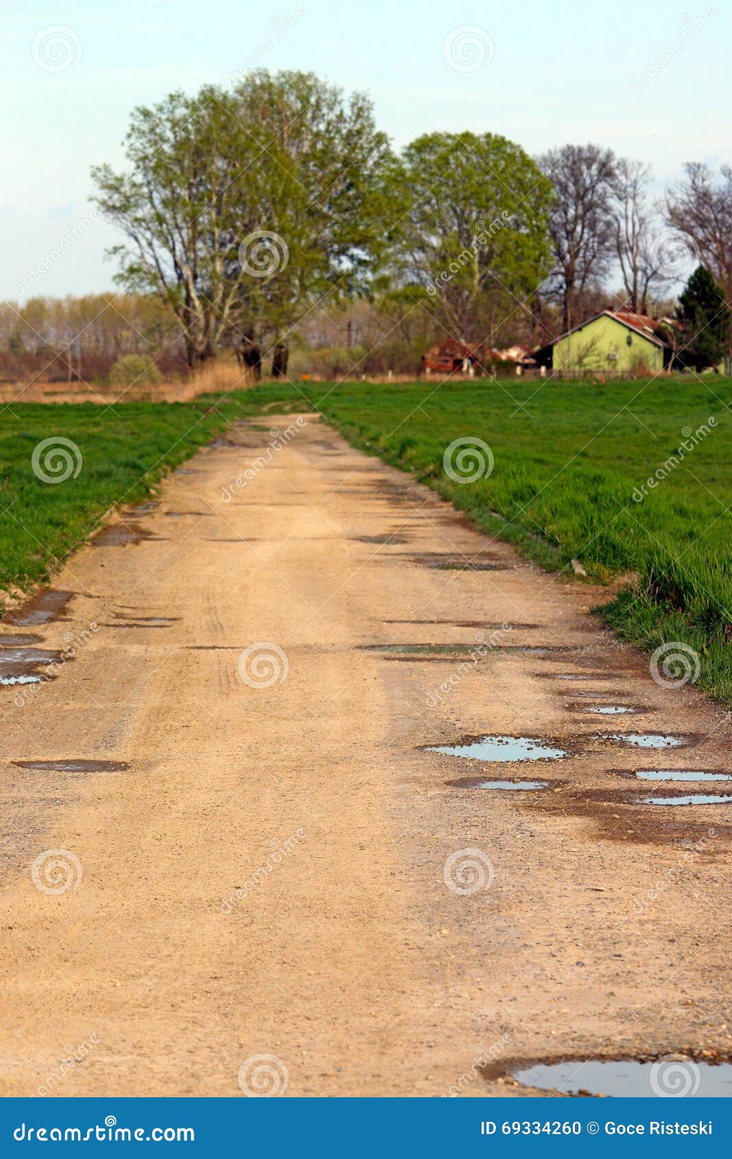 Country road with water stock photo. Image of water, hole - 69334260