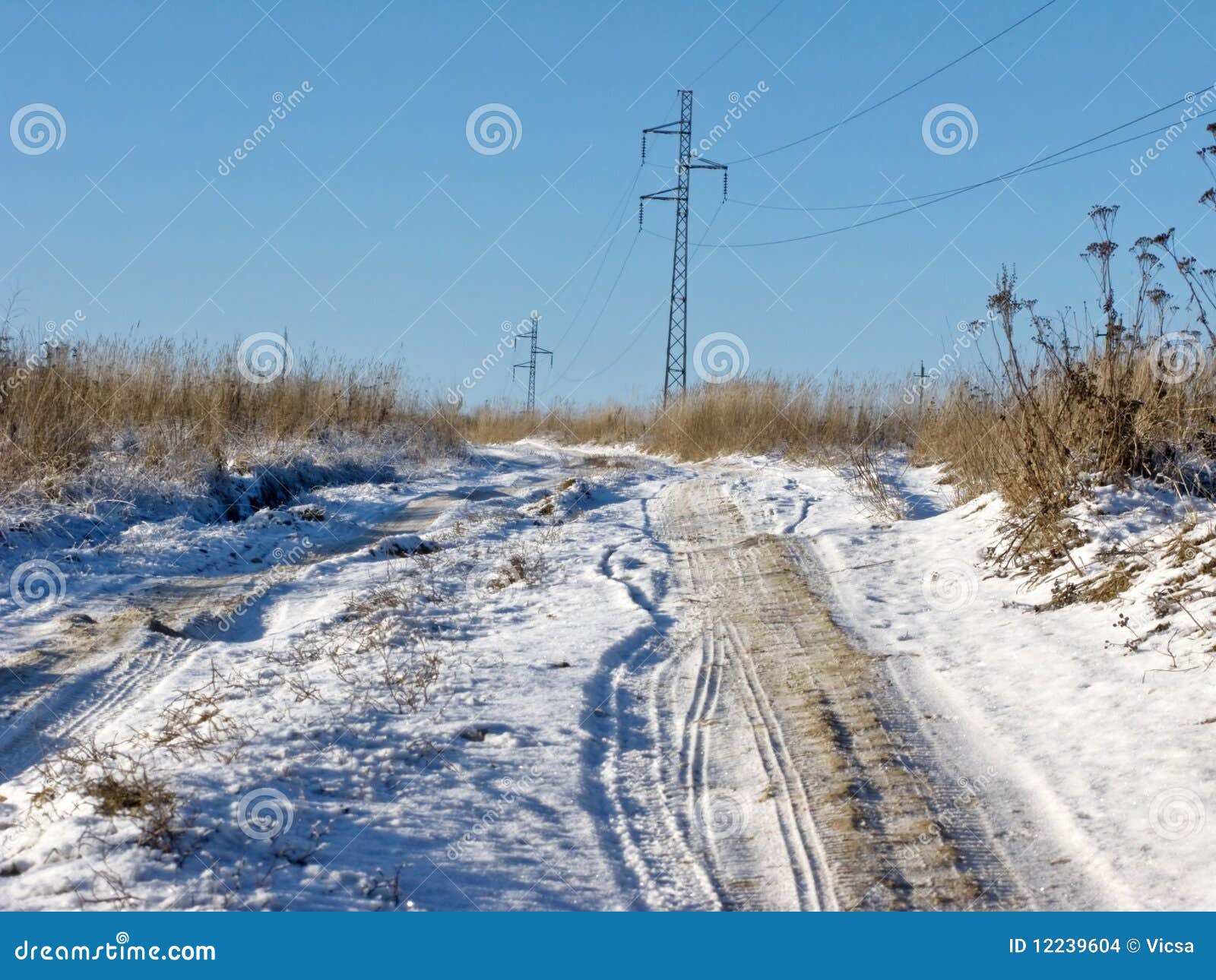 Country road in winter stock photo. Image of clear, knoll - 12239604