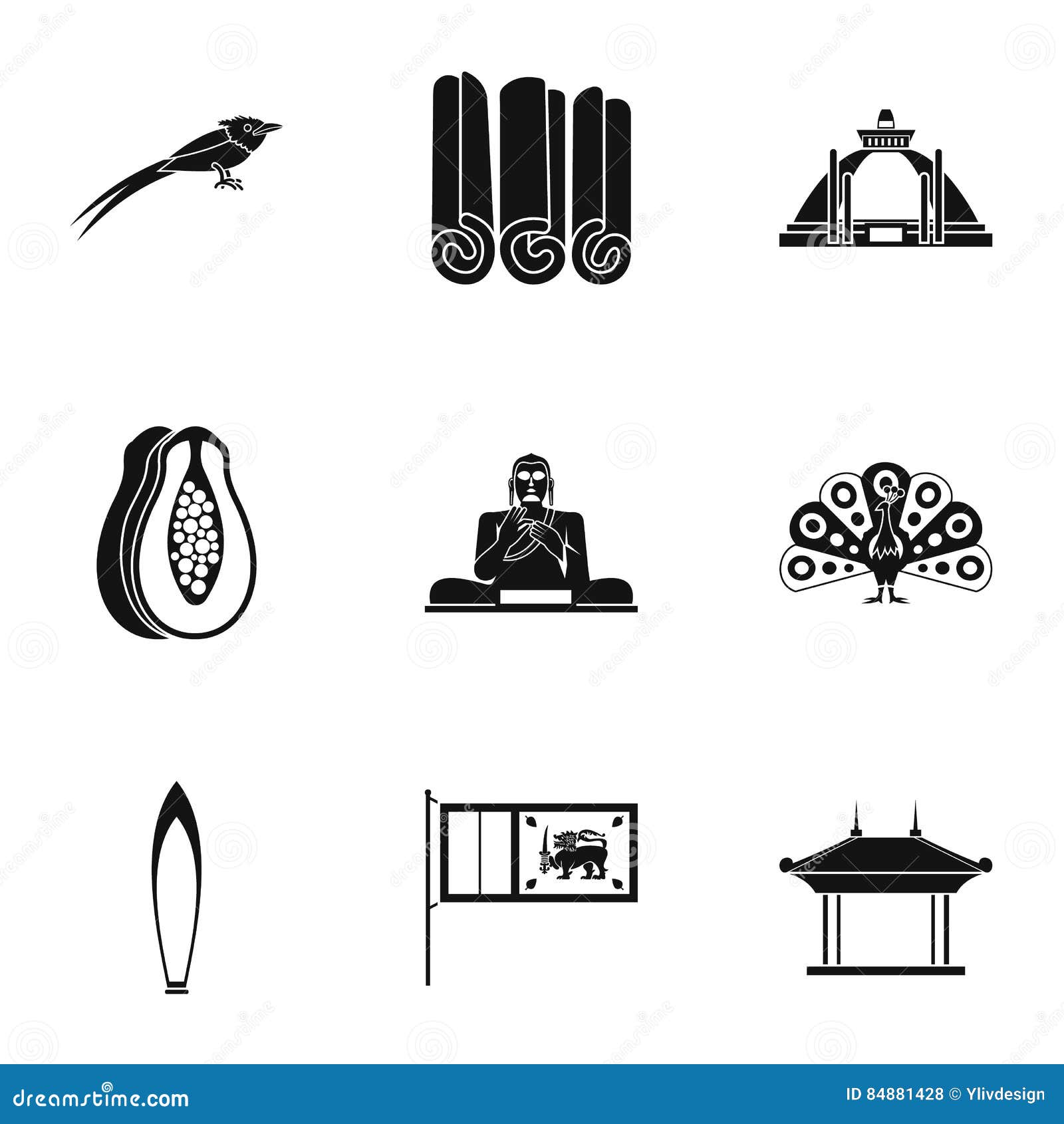 Country Sri Lanka Icons Set, Simple Style Stock Vector - Illustration ...