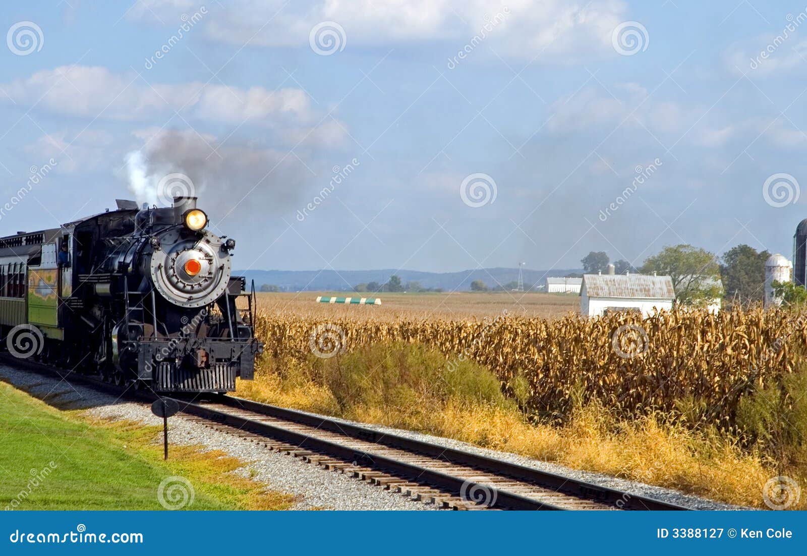 Country steam locomotive stock image. Image of farm, corn - 3388127