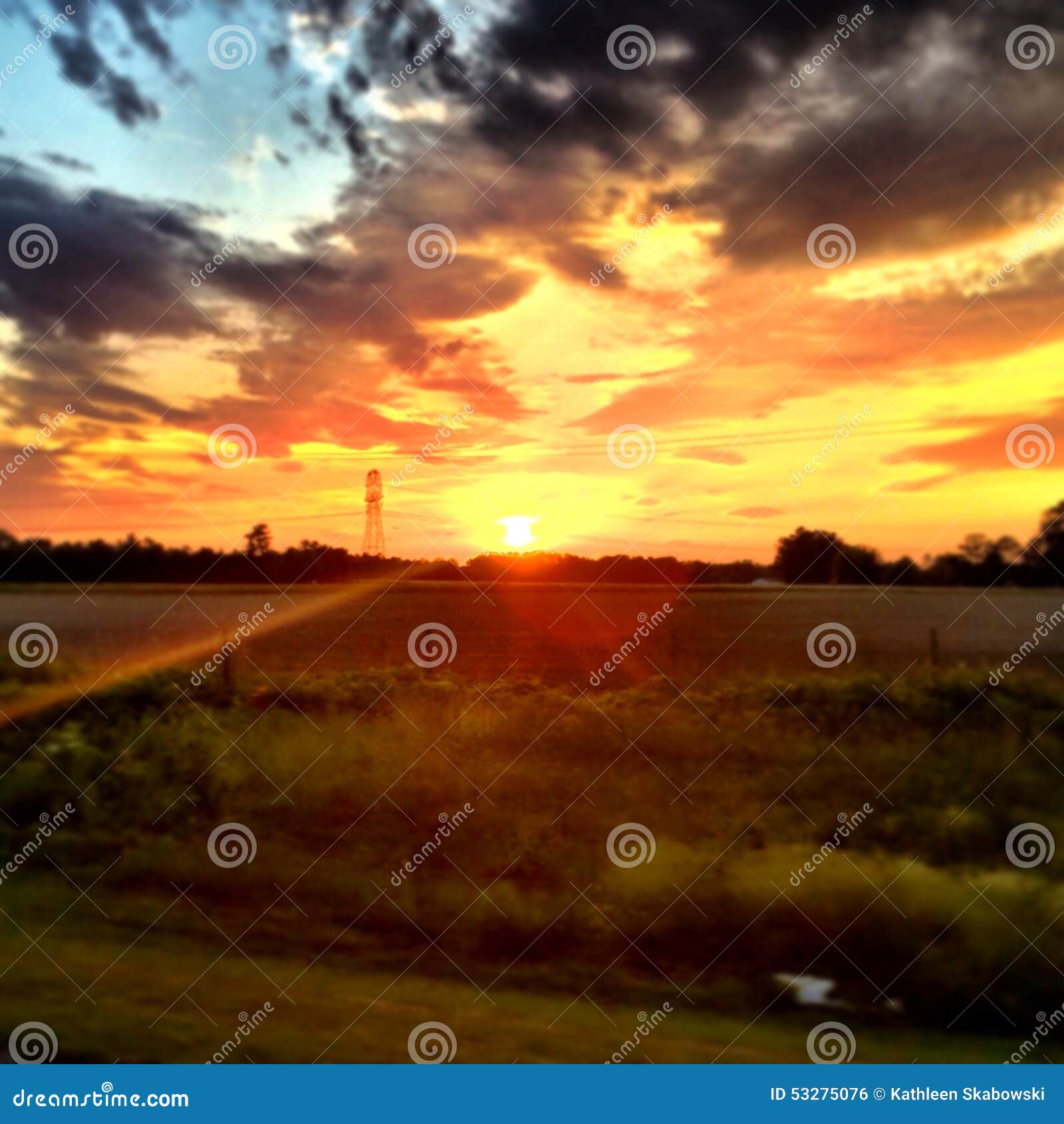 Country sunset stock photo. Image of beautiful, land - 53275076