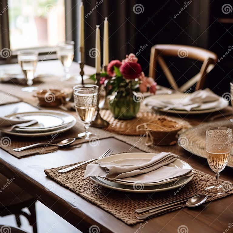 Country Tablescape, Formal Dinner Table Setting, Table Scape with ...