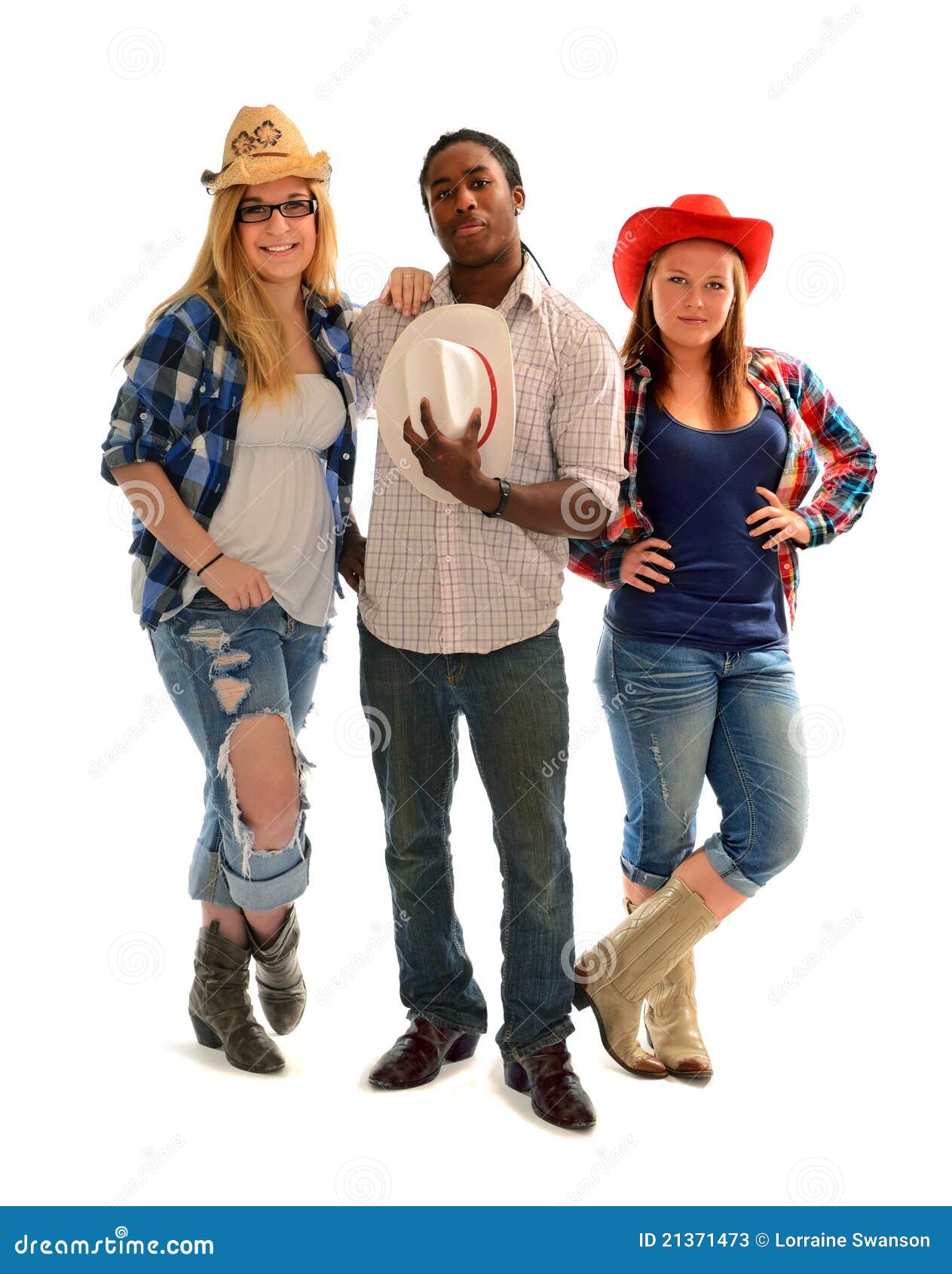 Country Trio stock image. Image of cowboy, boots, teen - 21371473
