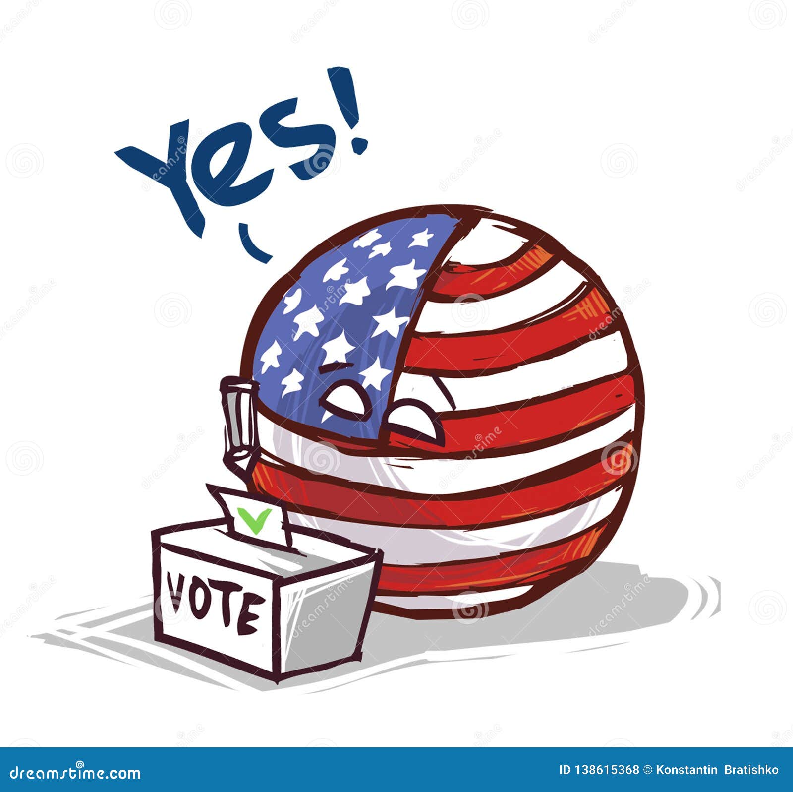 Country voting USA yes stock vector. Illustration of decision - 138615368