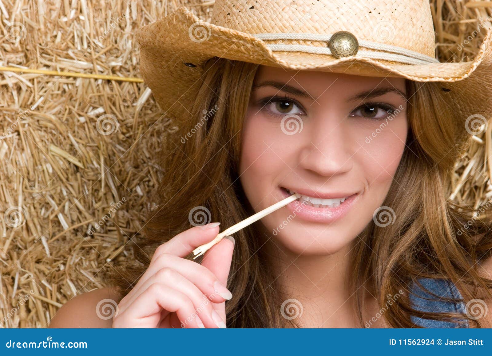 Country Western Girl stock photo. Image of girls, straw - 11562924