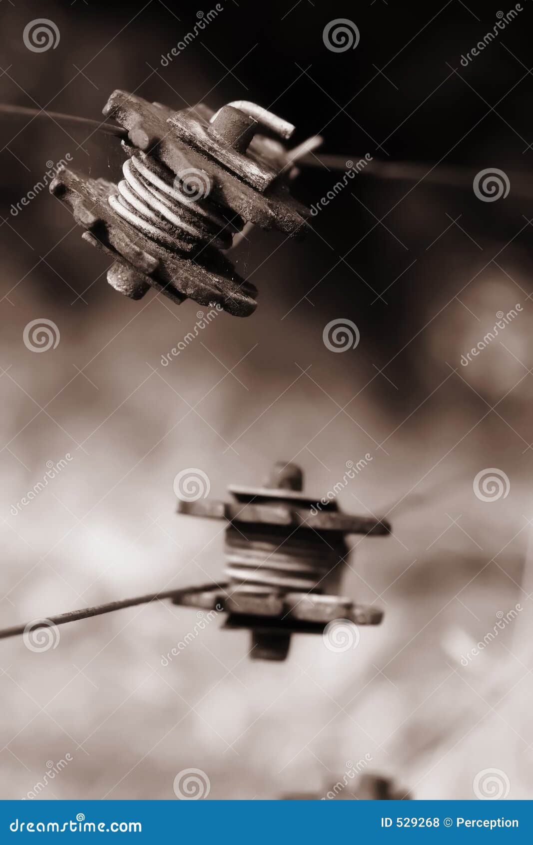 Country wire fence ties stock photo. Image of boundary - 529268