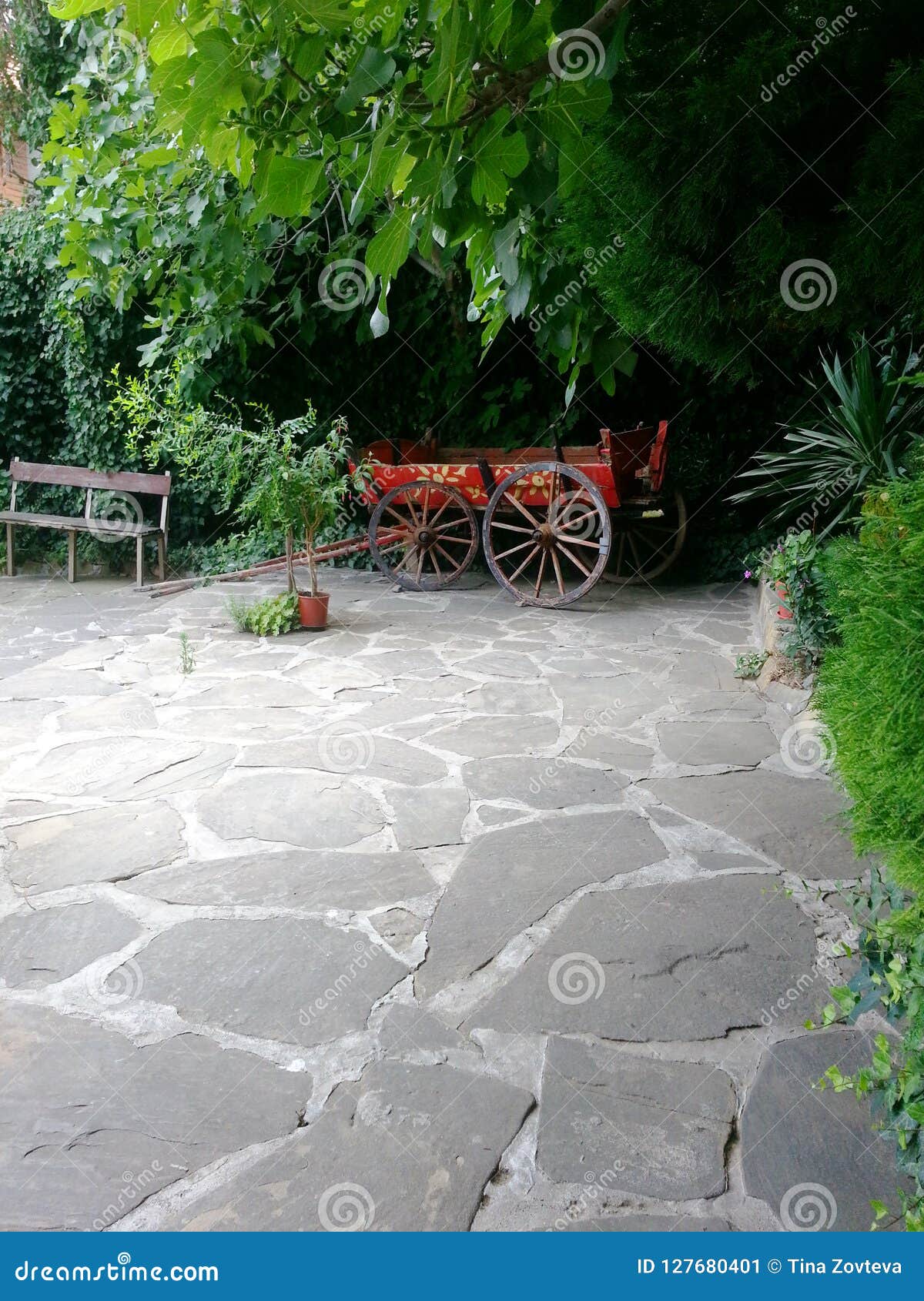 Country yard stock image. Image of house, nature, traditional - 127680401