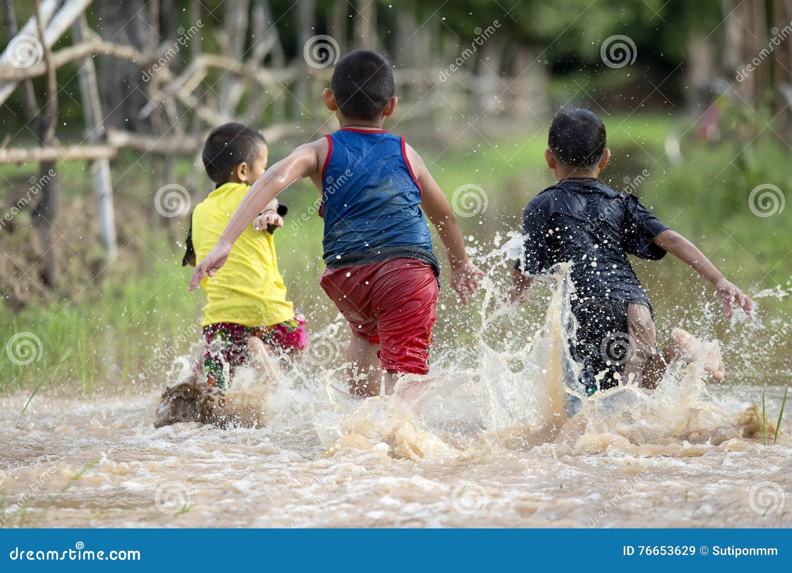 Countryside boys joyful stock image. Image of indonesia - 76653629
