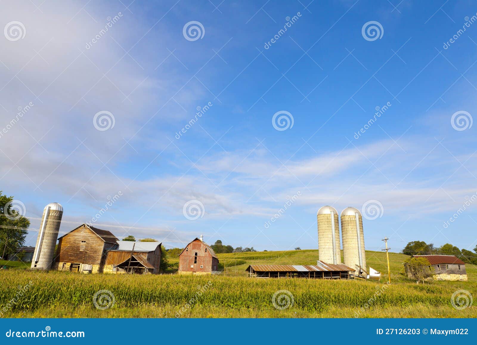 Countryside Farm stock image. Image of azure, corn, farm - 27126203