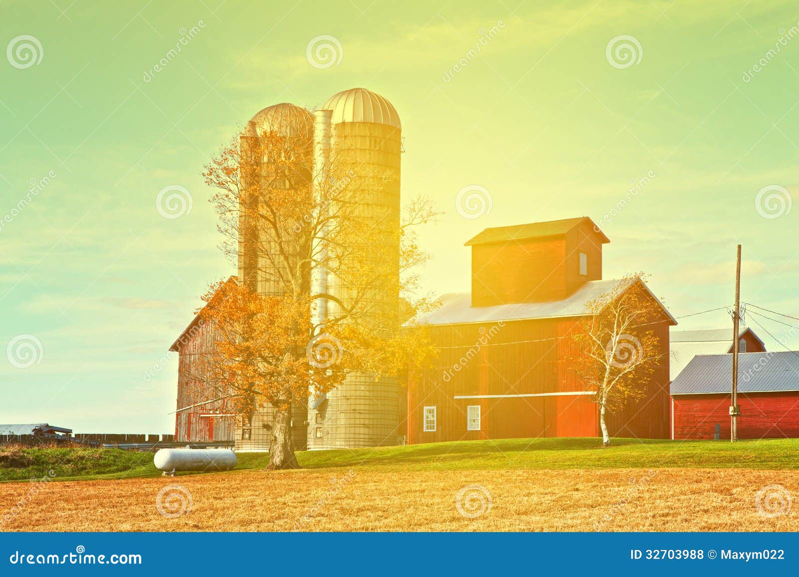 Countryside Farm stock photo. Image of agriculture, land - 32703988