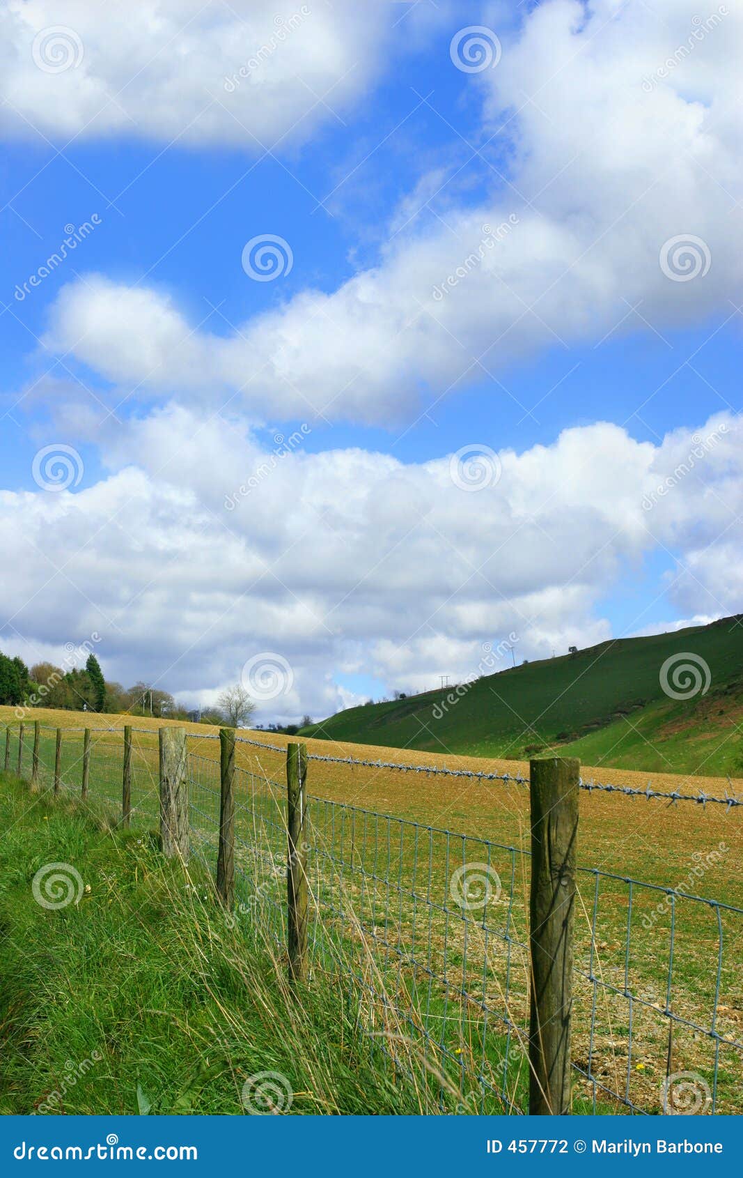 Countryside Fencing stock photo. Image of cloud, horizon - 457772