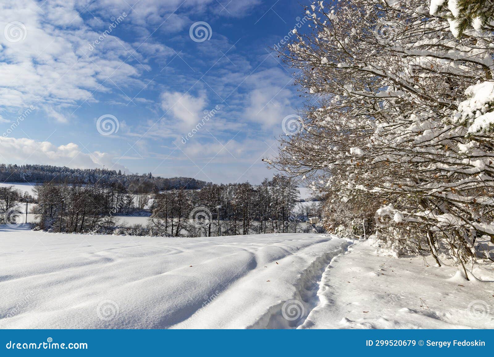 Countryside after Heavy Snowfall in Central Europe Stock Image - Image ...