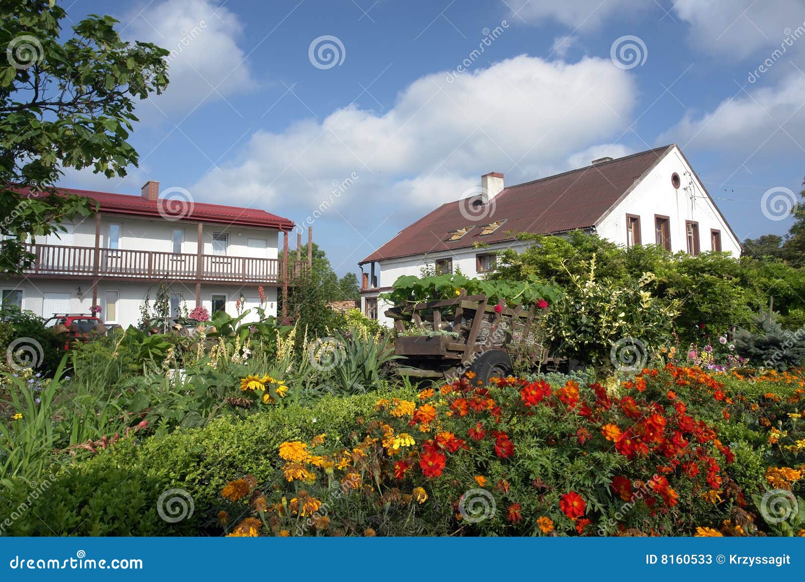 Countryside Homes and Gardens Stock Image - Image of nature, flowers ...