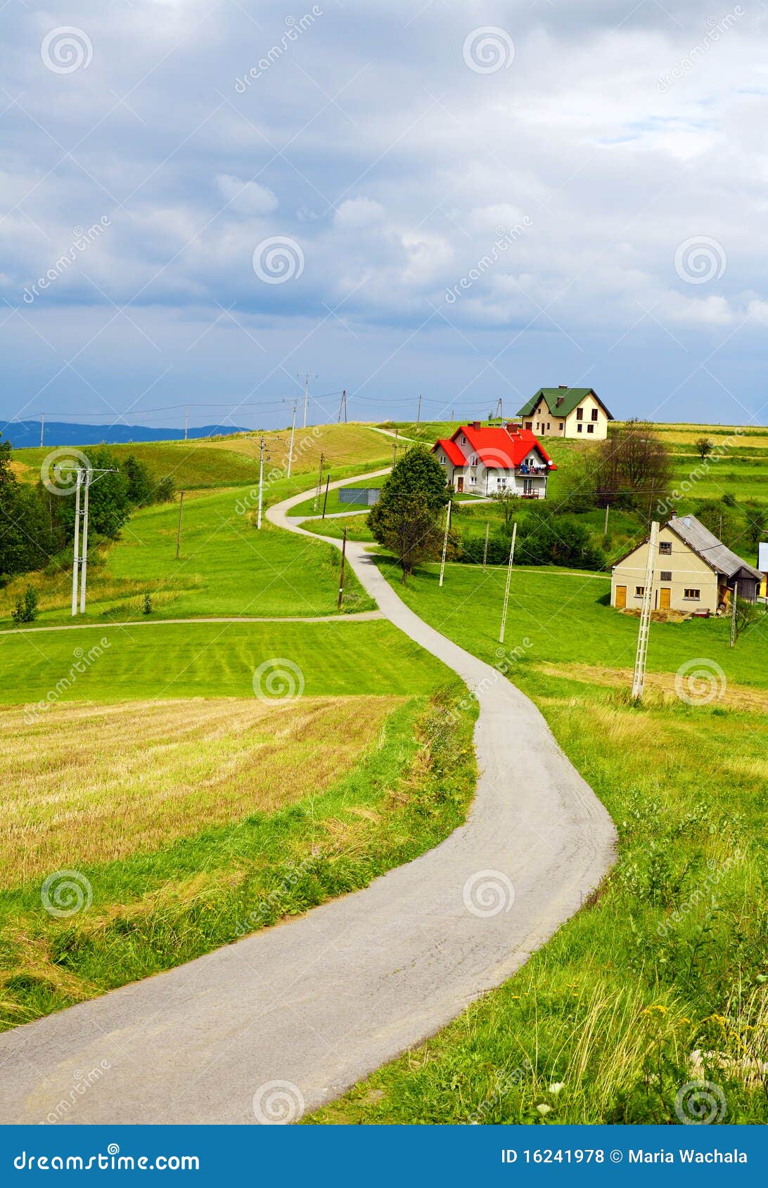 Countryside house stock photo. Image of tree, drawing - 16241978