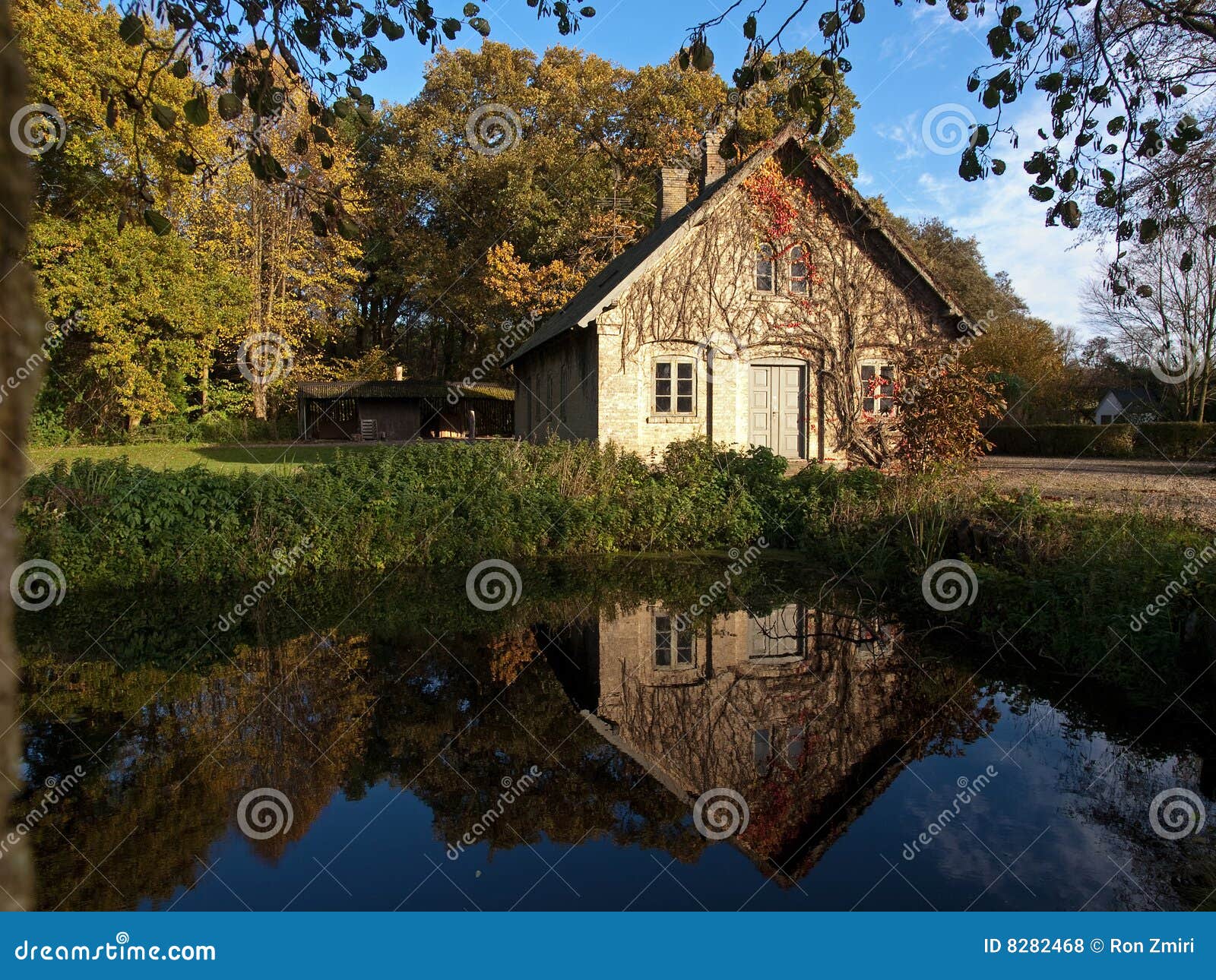 Countryside House Exterior With Concrete Walkway Royalty-Free Stock ...