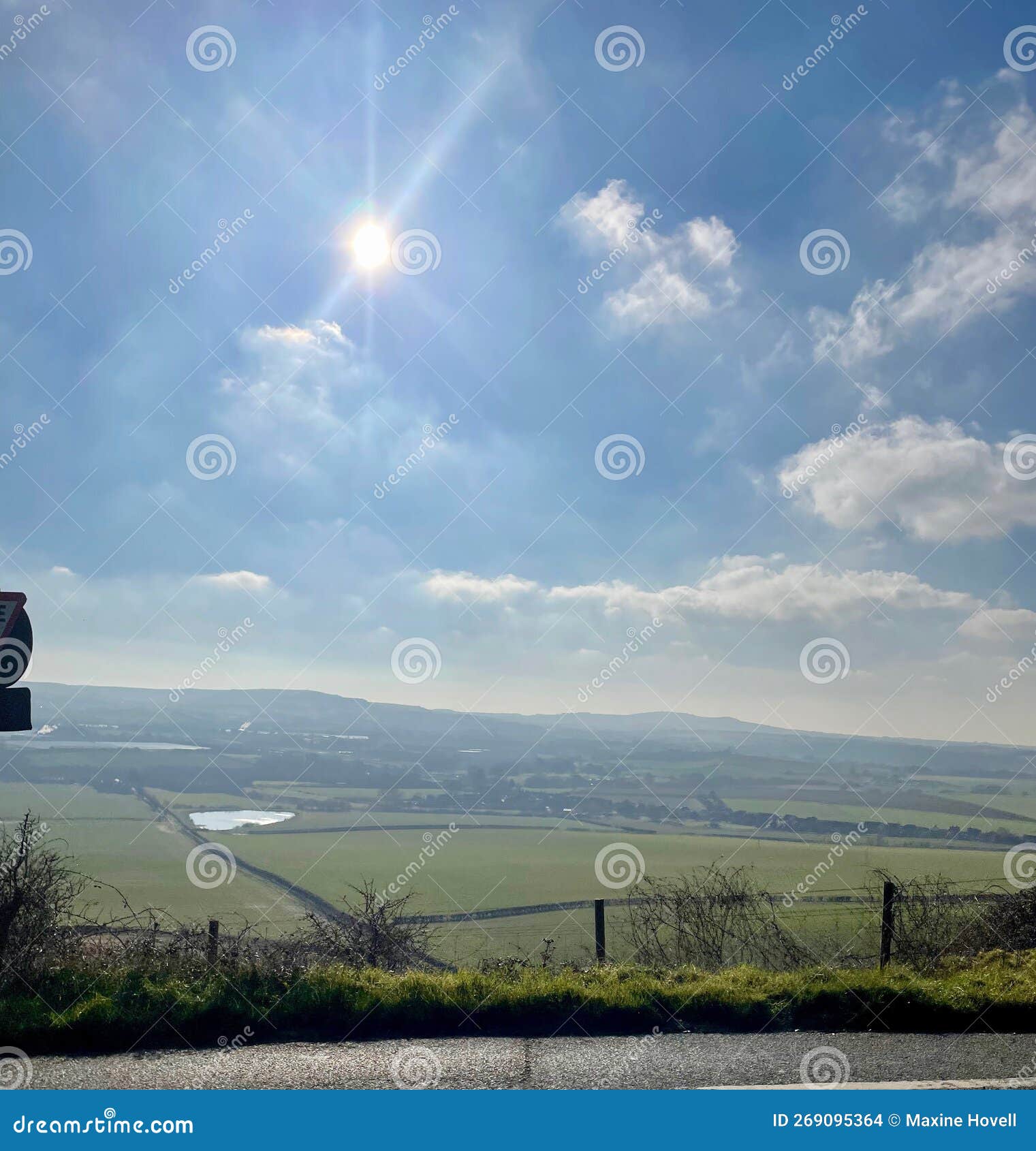 Midday Sun Shining Over Fields Stock Photo - Image of grass, mist ...
