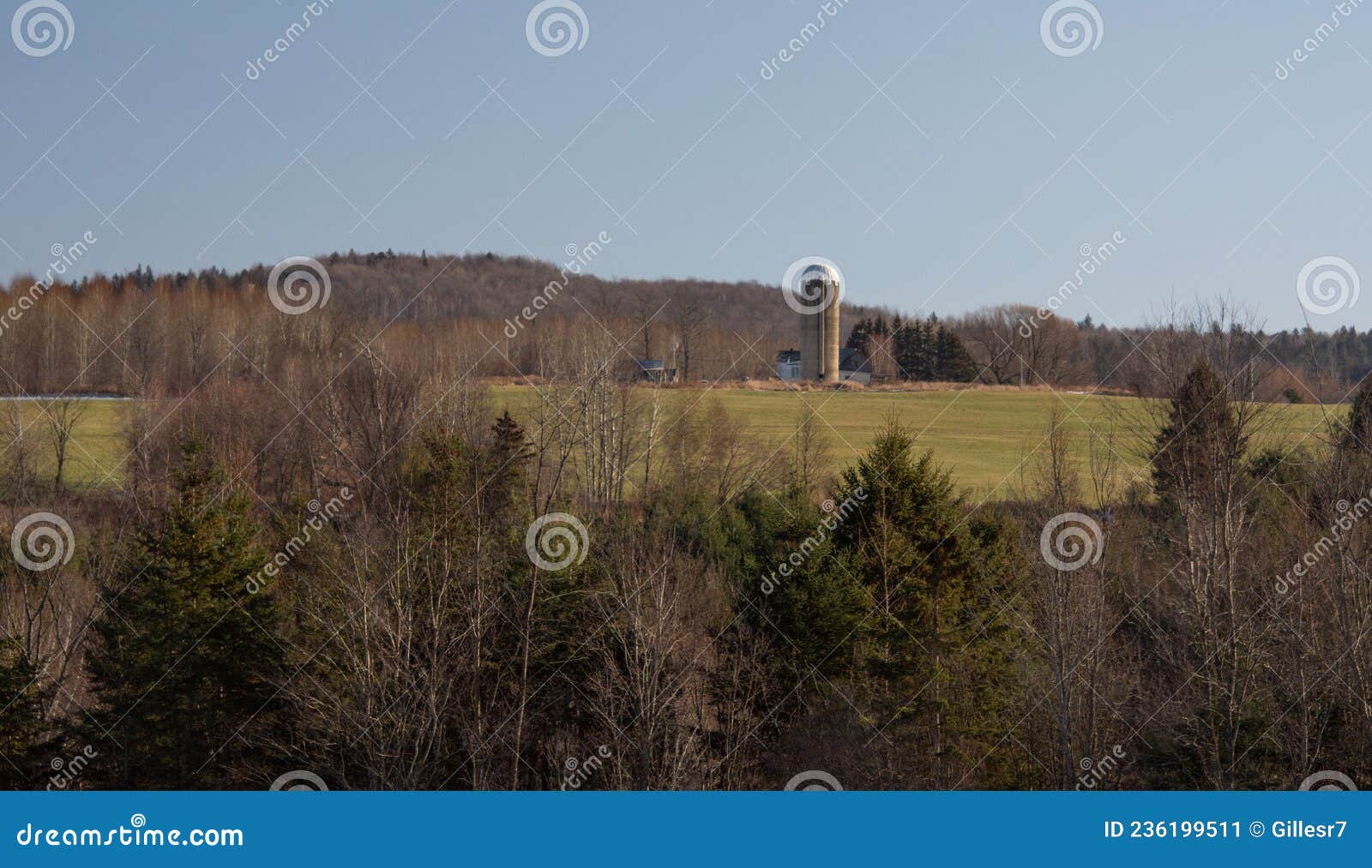 Countryside Landscape with Field, Quebec, Canada Stock Image - Image of ...