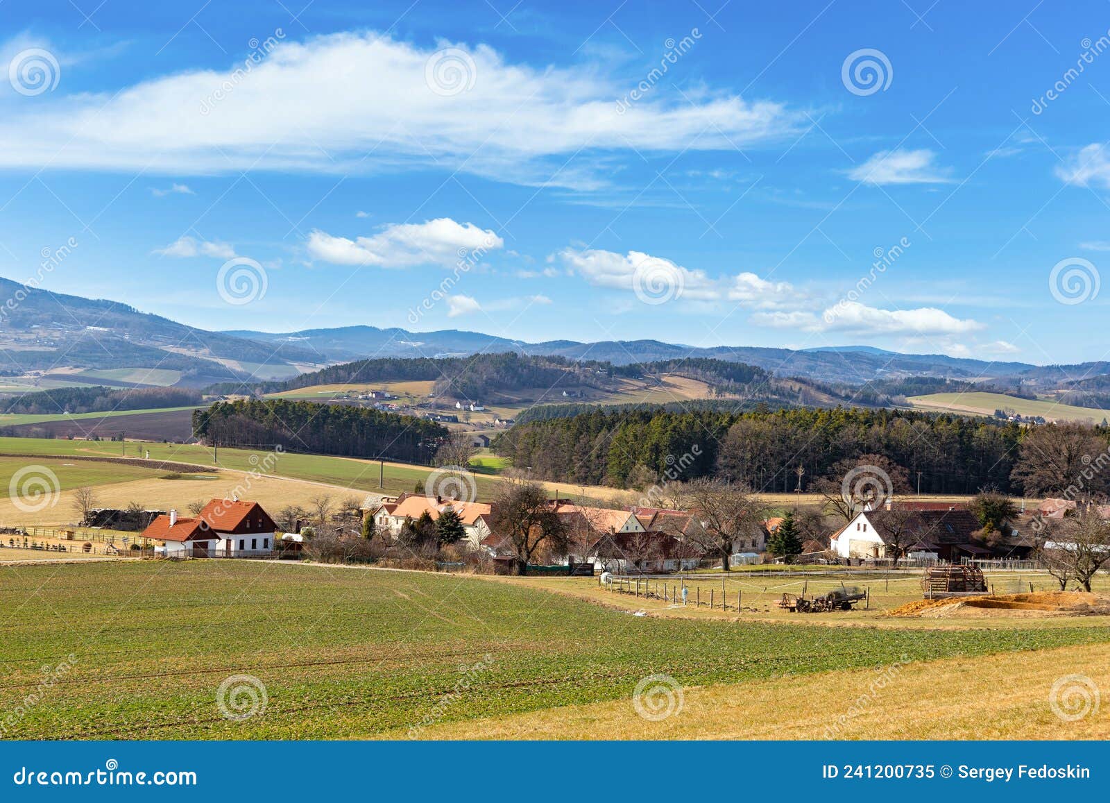 Countryside Landscape in South Czechia. Early Spring Stock Image ...