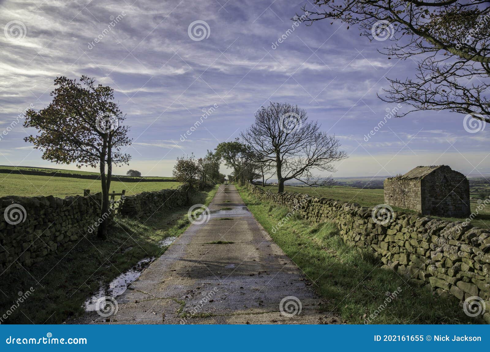 A Countryside Lane in Lancashire Stock Image - Image of field, england ...