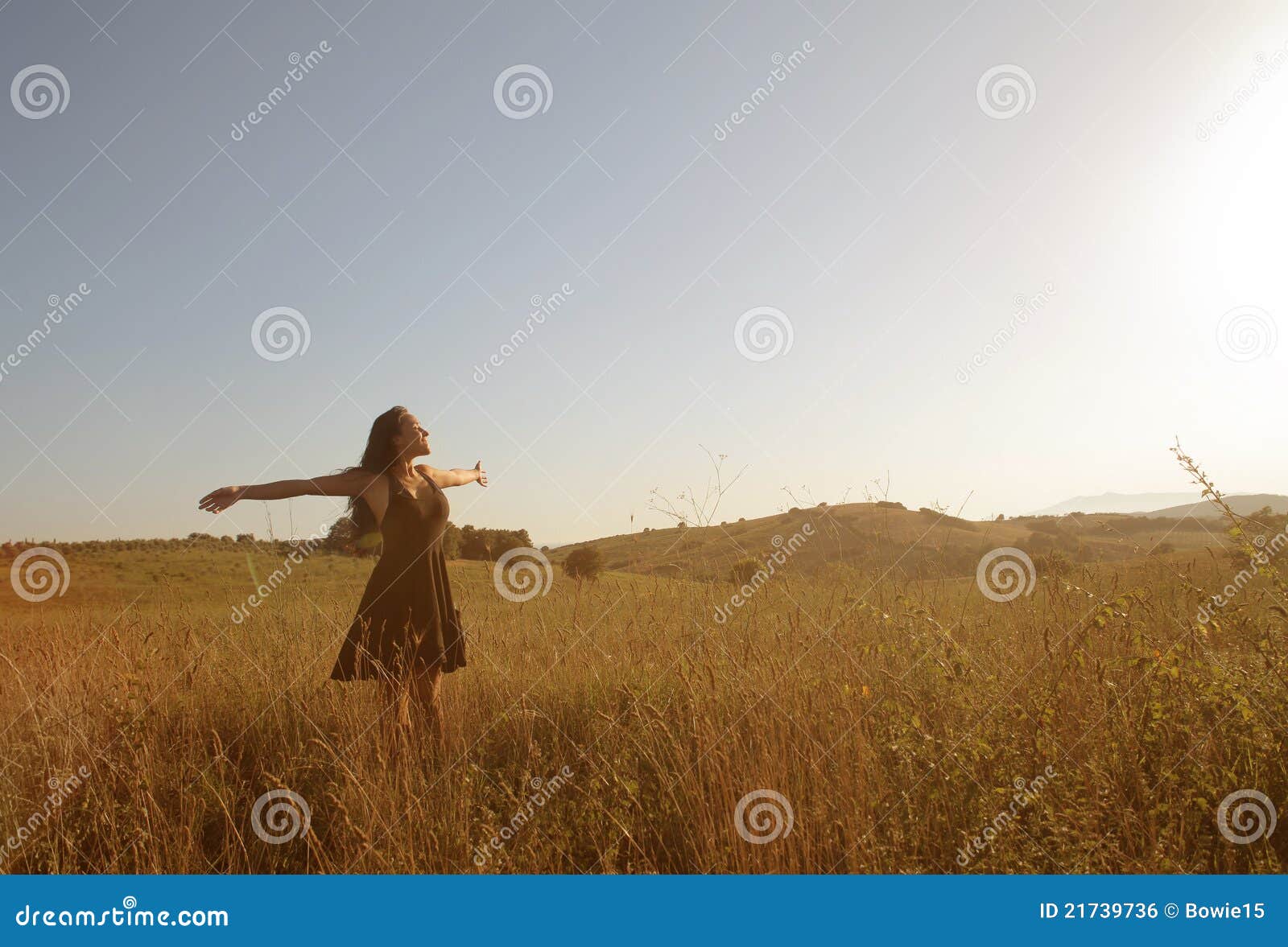 Countryside life stock photo. Image of woman, sunset - 21739736