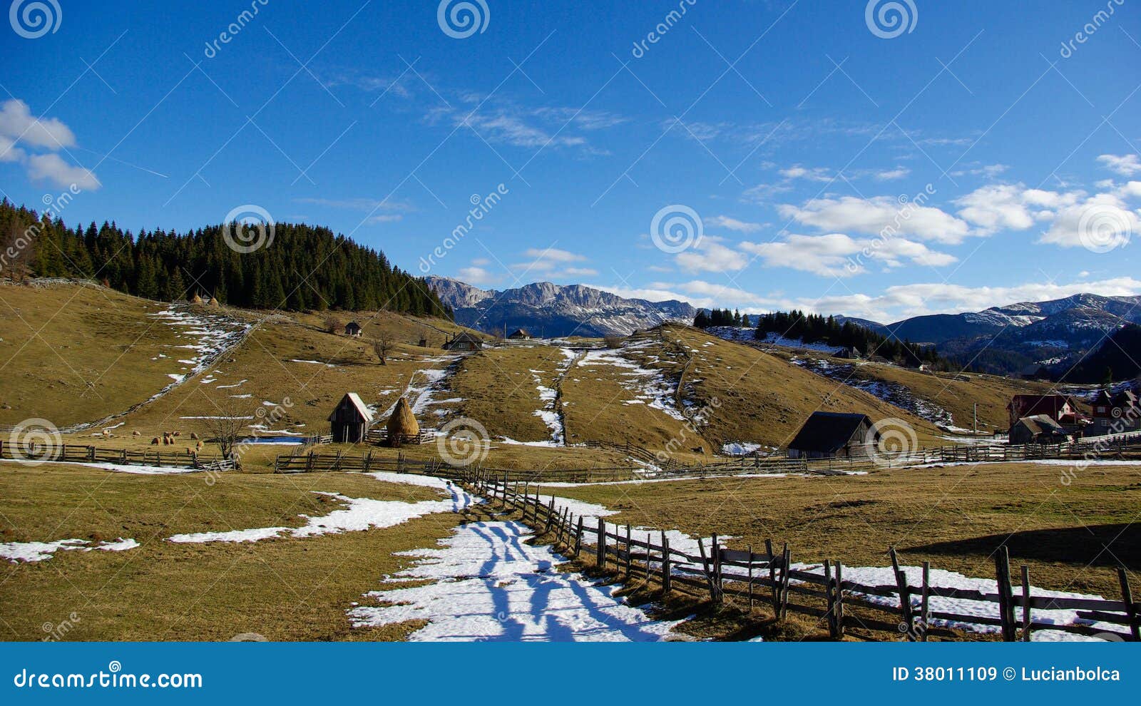Countryside in mountains stock image. Image of beckground - 38011109