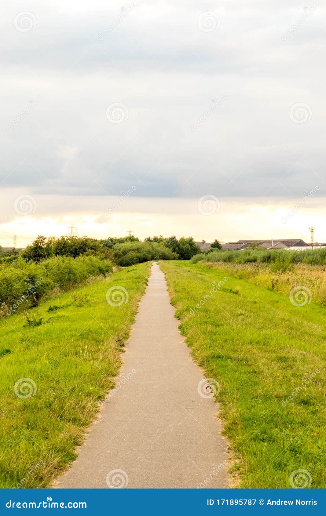 Countryside Path Route stock image. Image of straight - 171895787