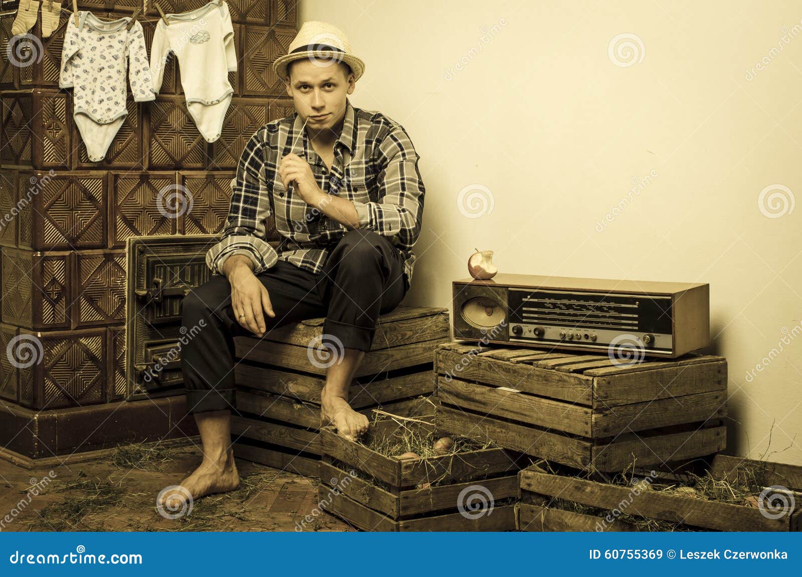 Countryside Portrait of Young Man Stock Image - Image of space, relax ...