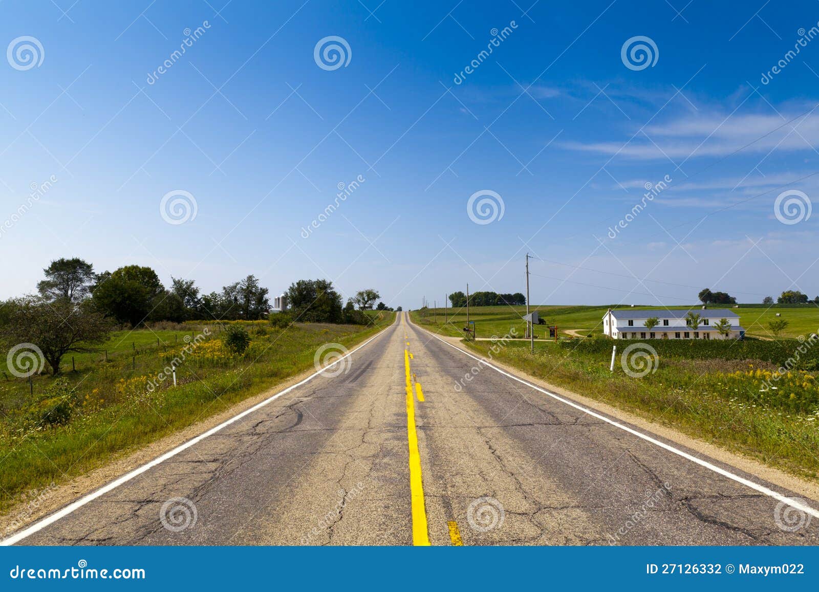 Countryside Road with Farm stock photo. Image of path - 27126332