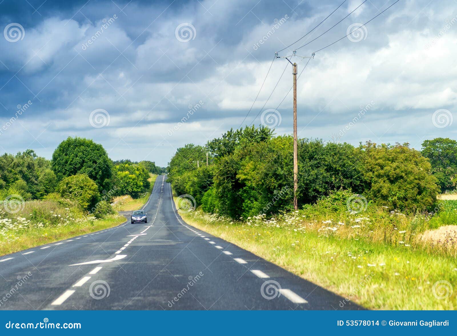 Countryside Road of Normandy - France Stock Photo - Image of road ...