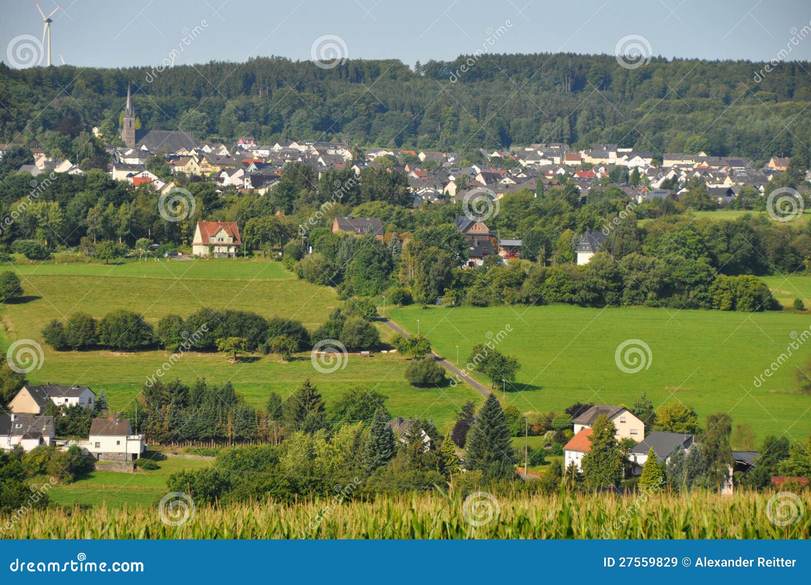 Countryside - Rural German Landscape Stock Image - Image of houses ...