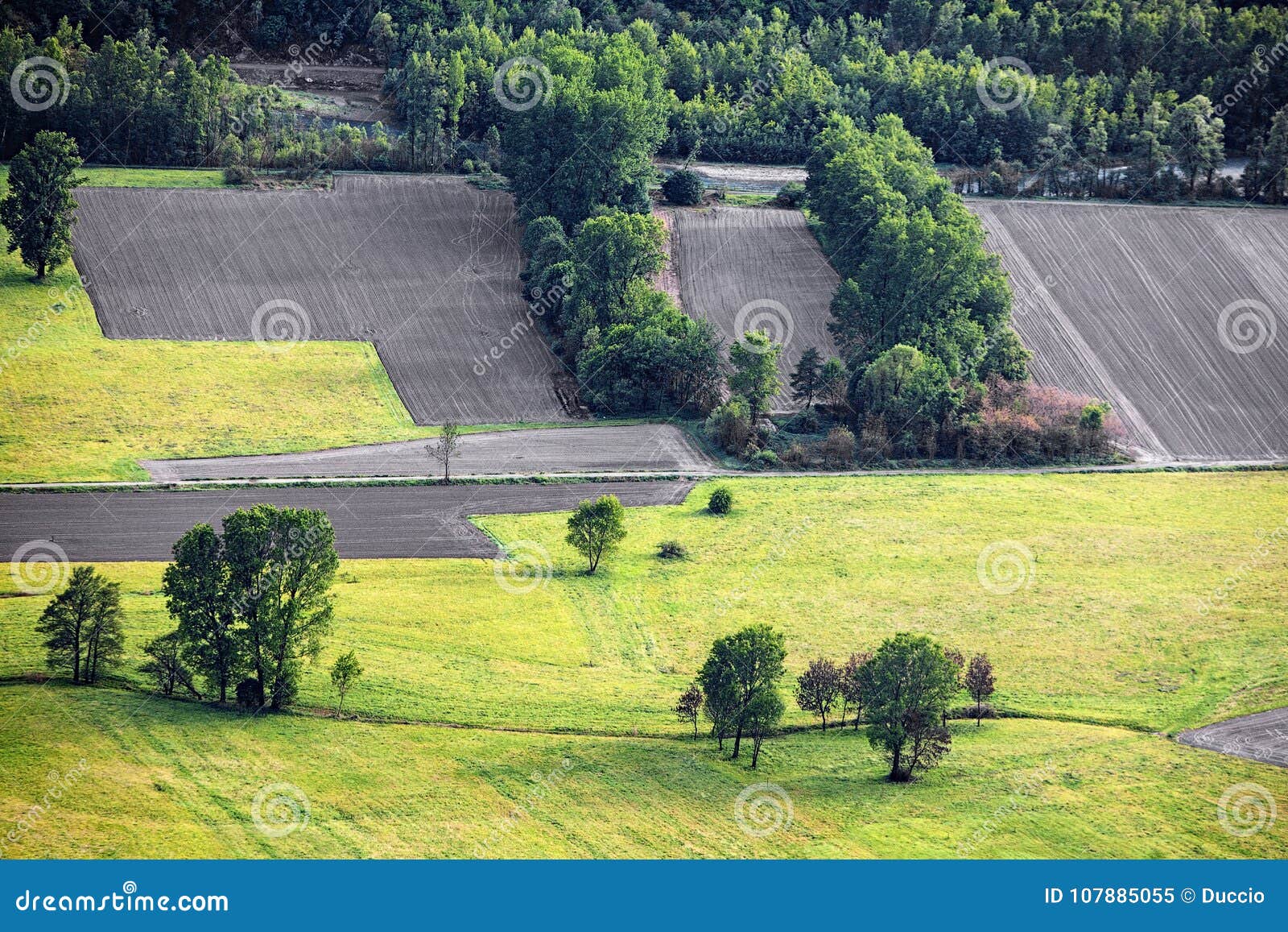 Countryside Seen from Above Stock Image - Image of meadows, meadow ...