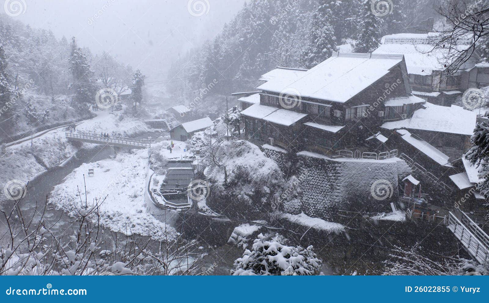 Countryside snowfall stock image. Image of street, white - 26022855